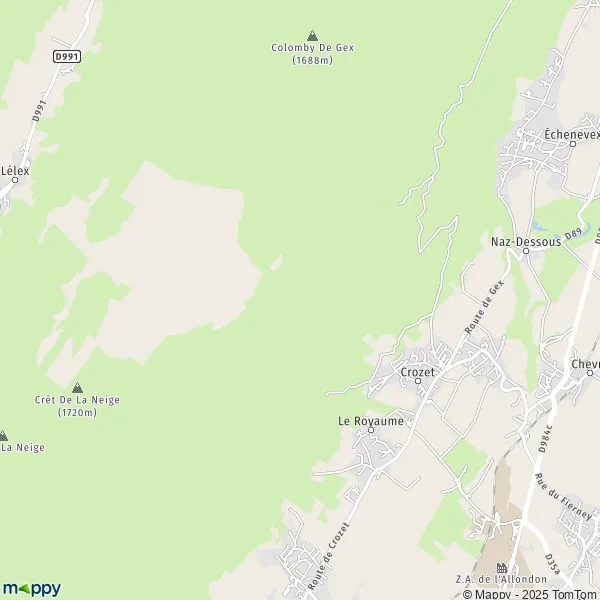 Map Crozet: map of Crozet (01170) and practical information