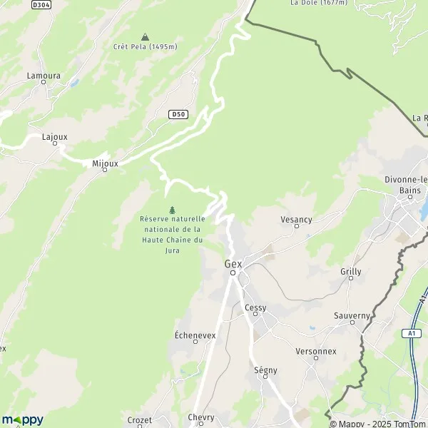 Map Gex: map of Gex (01170) and practical information