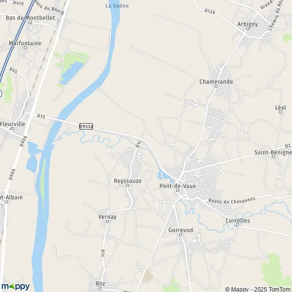 Map Pont-de-Vaux: map of Pont-de-Vaux (01190) and practical information
