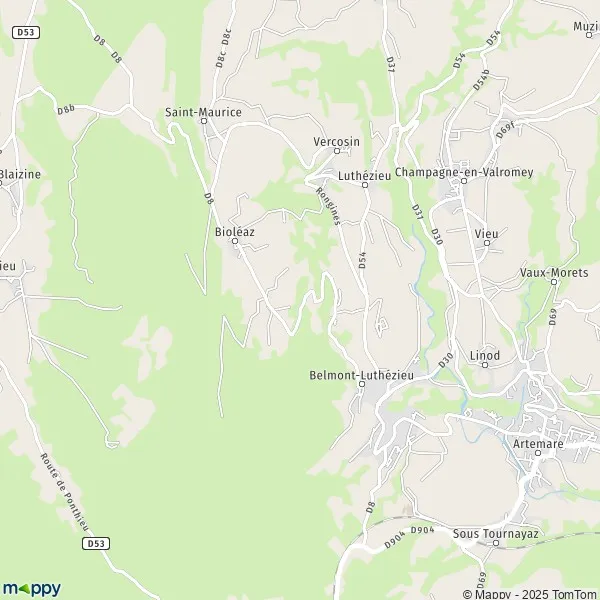 Map Belmont-Luthézieu: map of Belmont-Luthézieu, 01260 Valromey-sur ...