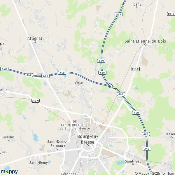 Map Viriat: map of Viriat (01440) and practical information