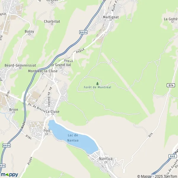 Map Montréal-la-Cluse: map of Montréal-la-Cluse (01460) and practical ...