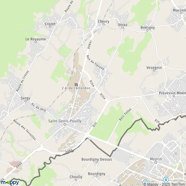 Map Saint-Genis-Pouilly: map of Saint-Genis-Pouilly (01630) and ...