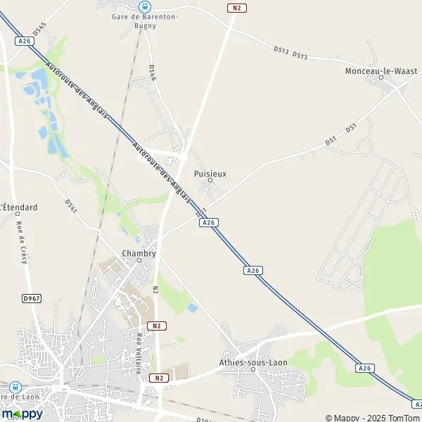 Map Chambry: map of Chambry (02000) and practical information