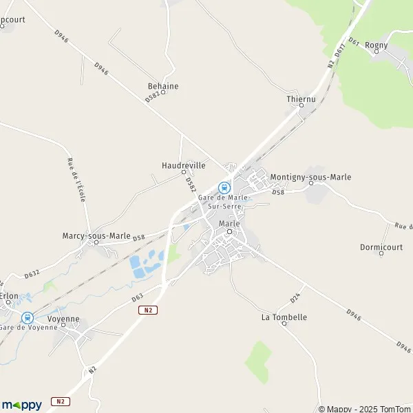 Map Marle: map of Marle (02250) and practical information