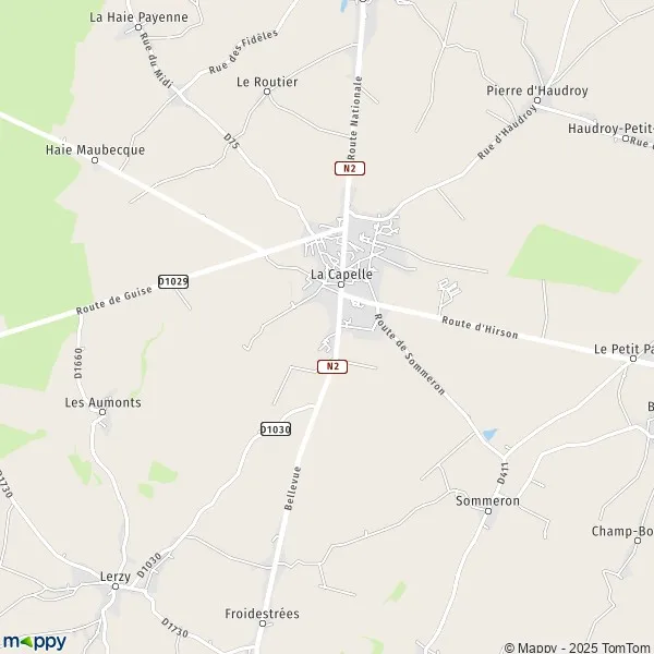 Map La Capelle: map of La Capelle (02260) and practical information