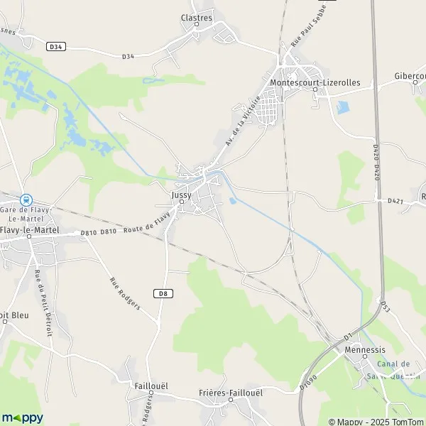 Map Jussy: map of Jussy (02480) and practical information