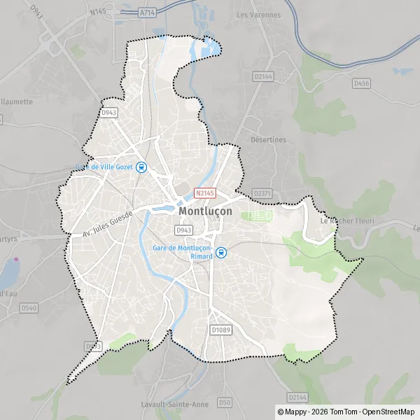 Map Montluçon: map of Montluçon (03100) and practical information
