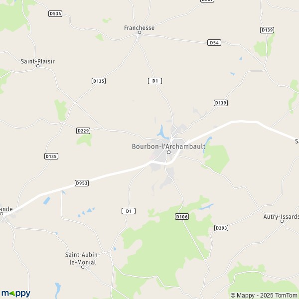 Map Bourbon-l'Archambault: map of Bourbon-l'Archambault (03160) and ... Map Bourbon-l'Archambault: map of Bourbon-l'Archambault (03160) and ...