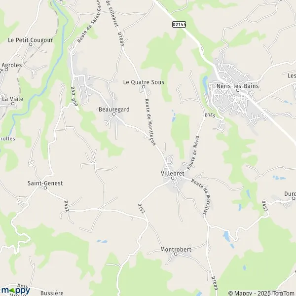 Map Villebret: map of Villebret (03310) and practical information