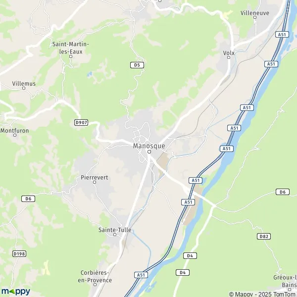 Map Manosque: map of Manosque (04100) and practical information