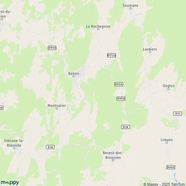 Map Banon: map of Banon (04150) and practical information