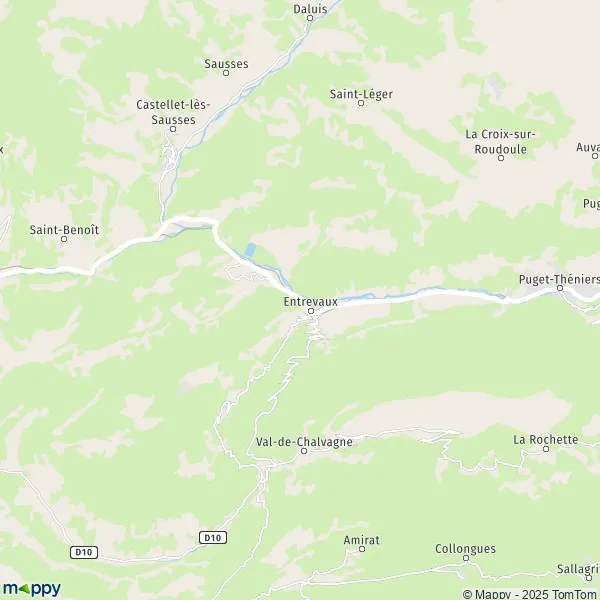 Map Entrevaux: map of Entrevaux (04320) and practical information