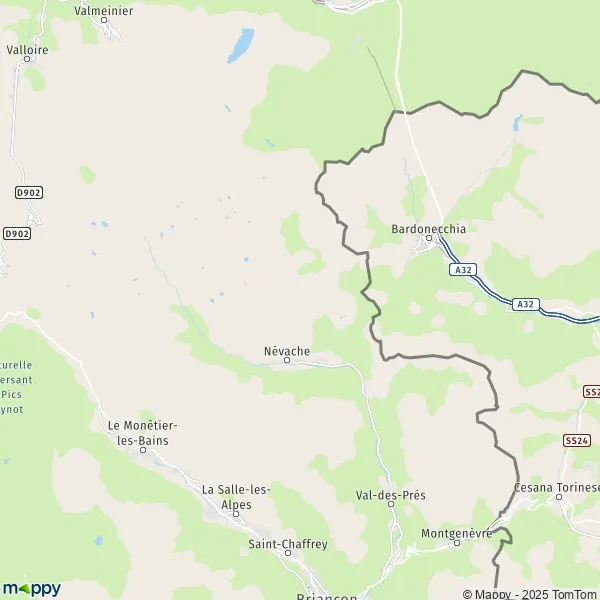 Map Névache: map of Névache (05100) and practical information