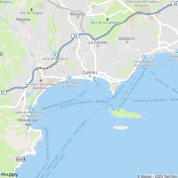 Map Cannes: map of Cannes (06150) and practical information