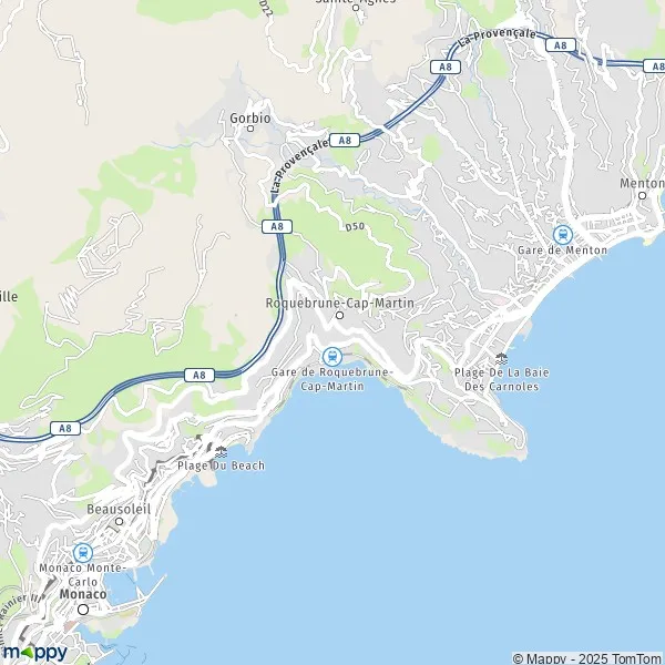 Map Roquebrune-Cap-Martin: map of Roquebrune-Cap-Martin (06190) and ...