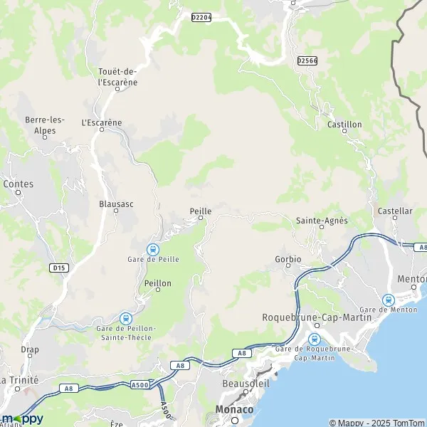 Map Peille: map of Peille (06440) and practical information