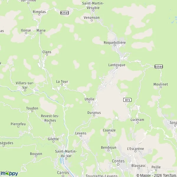 Map Utelle: map of Utelle (06450) and practical information