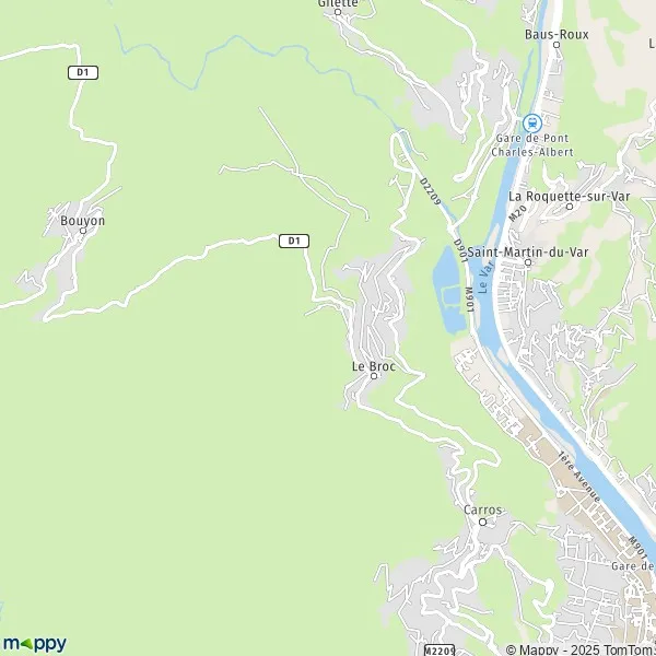 Map Le Broc: map of Le Broc (06510) and practical information