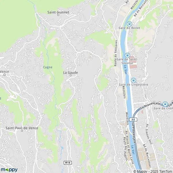 Map La Gaude: map of La Gaude (06610) and practical information