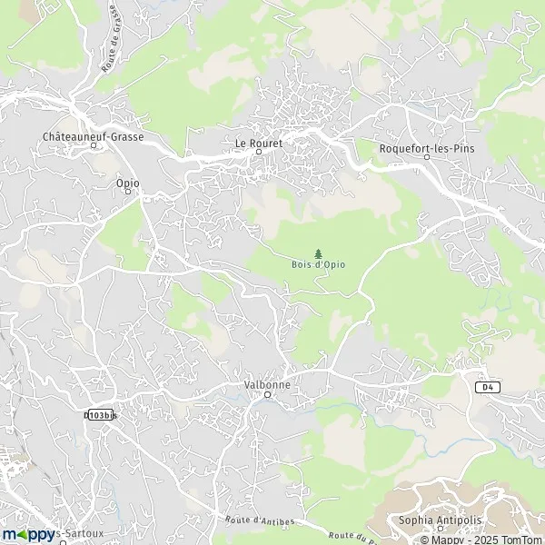 Map Opio: map of Opio (06650) and practical information