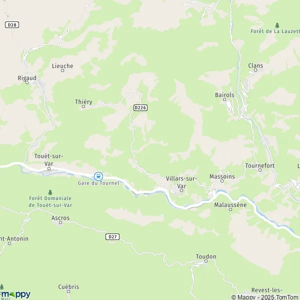 Map Villars-sur-Var: map of Villars-sur-Var (06710) and practical ...