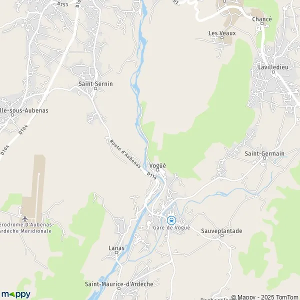 Map Vogüé: map of Vogüé (07200) and practical information