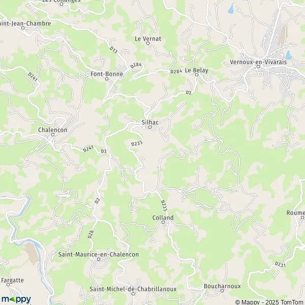 Map Silhac: map of Silhac (07240) and practical information