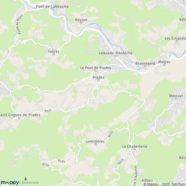 Map Prades: map of Prades (07380) and practical information