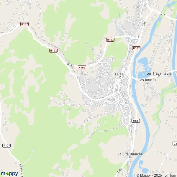 Map Le Teil: map of Le Teil (07400) and practical information