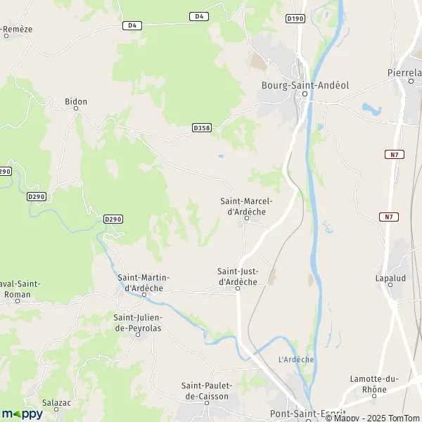 Map Saint-Marcel-d'Ardèche: map of Saint-Marcel-d'Ardèche (07700) and ...
