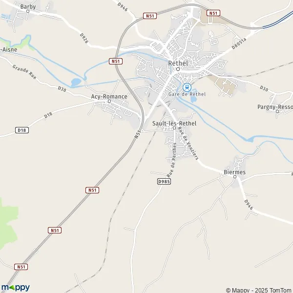 Map Sault-lès-Rethel: map of Sault-lès-Rethel (08300) and practical ...
