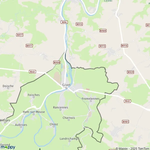Map Givet: map of Givet (08600) and practical information