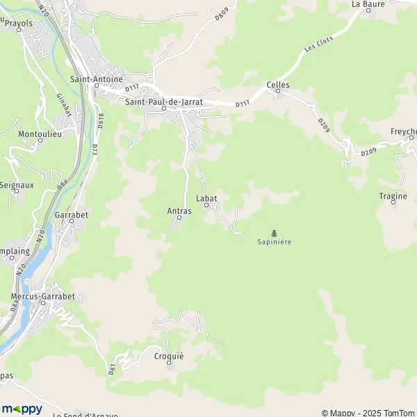 Map Saint-Paul-de-Jarrat: map of Saint-Paul-de-Jarrat (09000) and ...