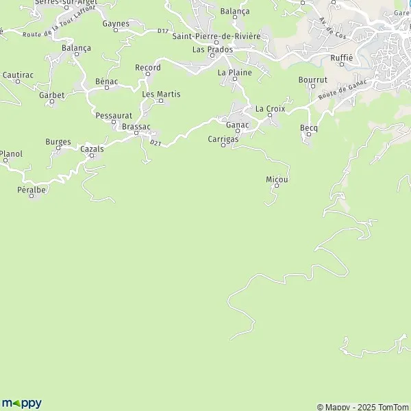 Map Ganac: map of Ganac (09000) and practical information