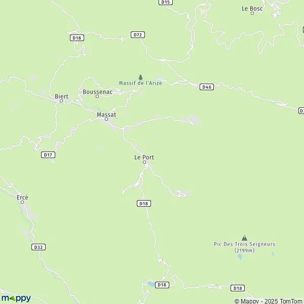 Map Massat: map of Massat (09320) and practical information