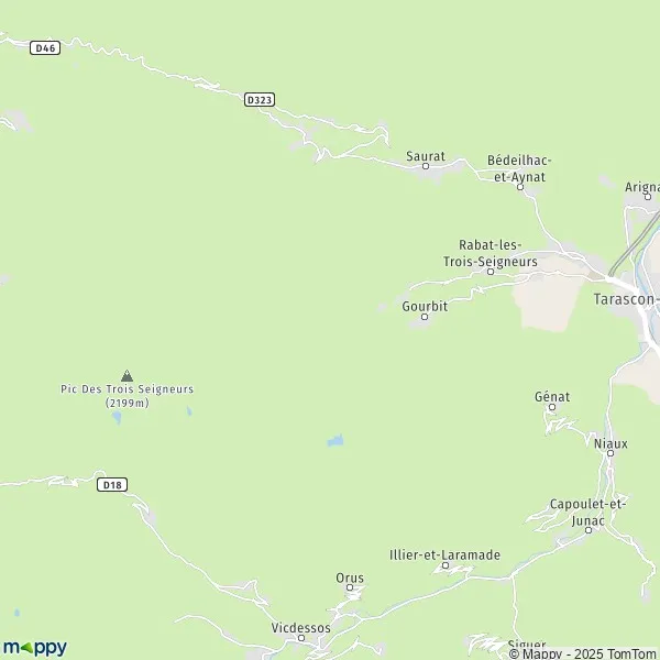 Map Rabat-les-Trois-Seigneurs: map of Rabat-les-Trois-Seigneurs (09400 ...