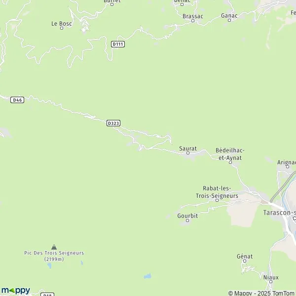 Map Saurat: map of Saurat (09400) and practical information