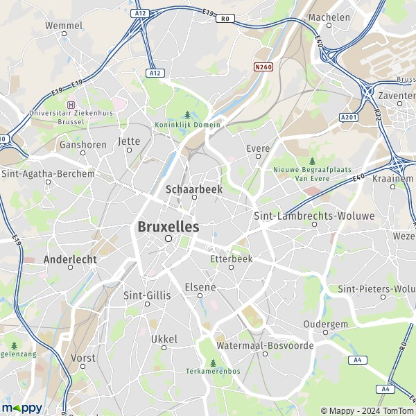 Map Brussels: map of Brussels (1000) and practical information