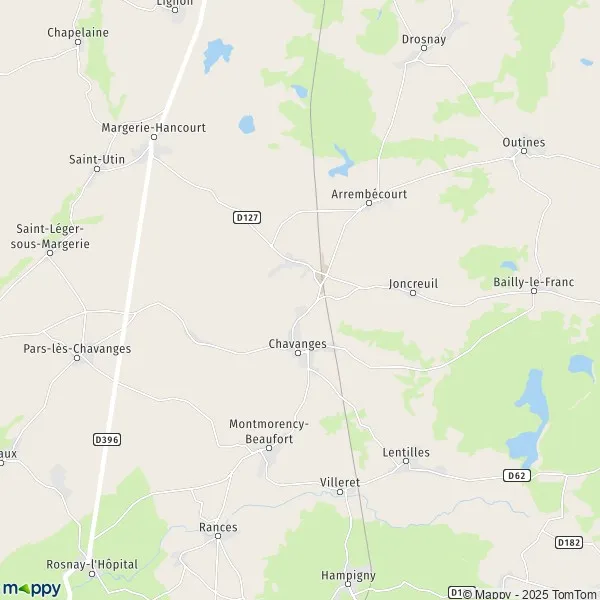 Map Chavanges: map of Chavanges (10330) and practical information