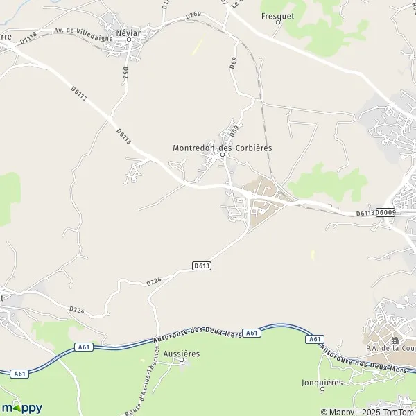 Map Montredon-des-Corbières: map of Montredon-des-Corbières (11100) and ...