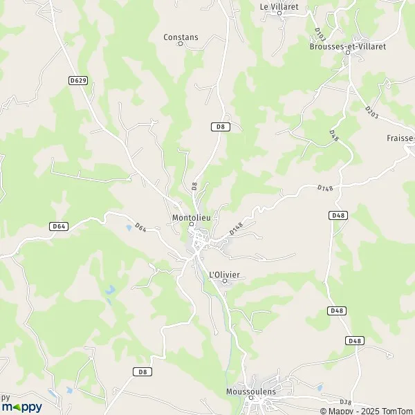 Map Montolieu: map of Montolieu (11170) and practical information