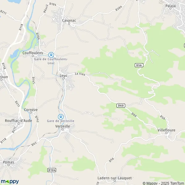 Map Leuc: map of Leuc (11250) and practical information