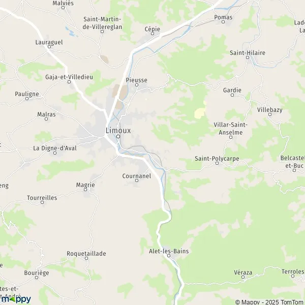 Map Limoux: map of Limoux (11300) and practical information