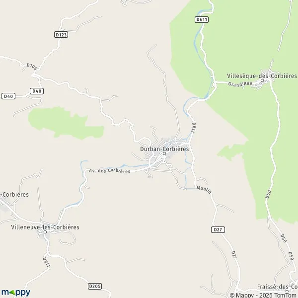 Map Durban-Corbières: map of Durban-Corbières (11360) and practical ...