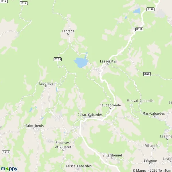Map Cuxac-Cabardès: map of Cuxac-Cabardès (11390) and practical information
