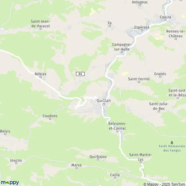 Map Quillan: map of Quillan (11500) and practical information