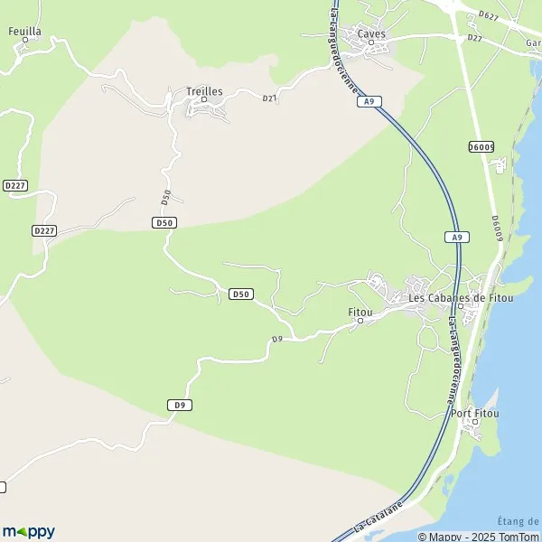 Map Fitou: map of Fitou (11510) and practical information