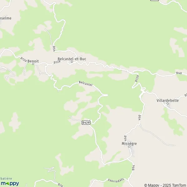 Map Belcastel-et-Buc: map of Belcastel-et-Buc (11580) and practical ...