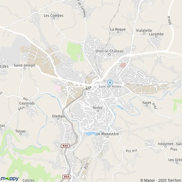 Map Rodez: map of Rodez (12000) and practical information